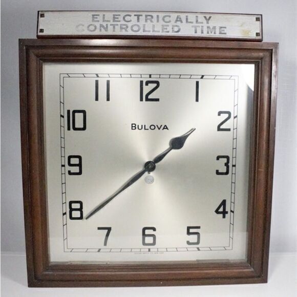 Bulova | Accents | Vintageantique Bulova Watch Co Electronic Wall Clock ...
